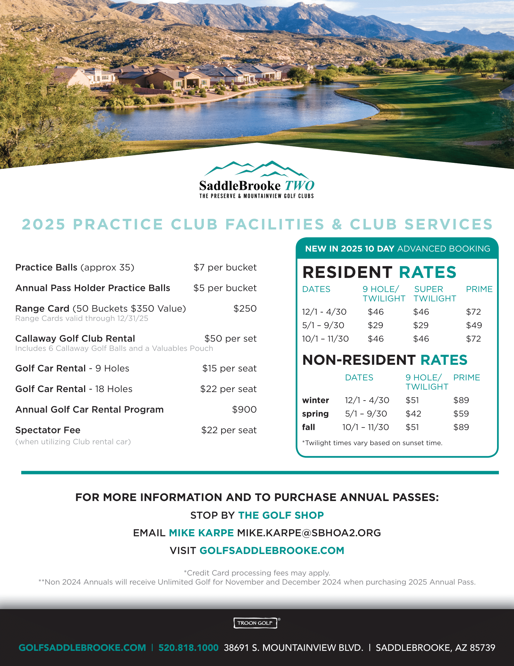 Canyon Card Benefits - Golf Saddlebrooke